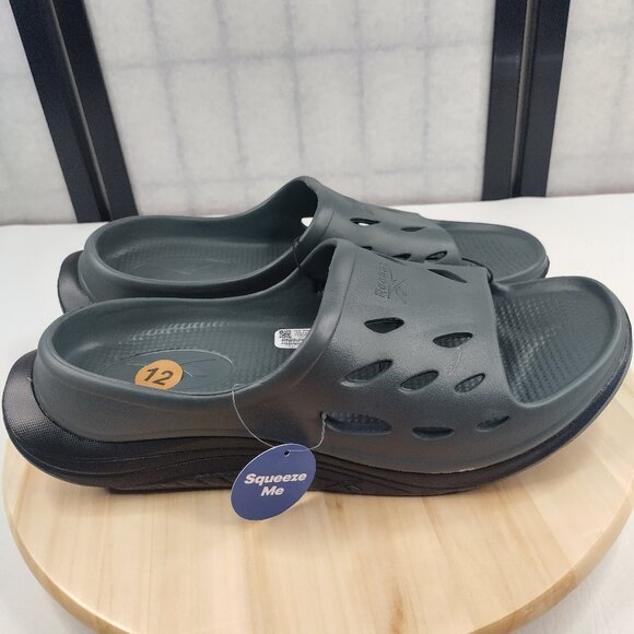 Reebok | Shoes | Reebock Slides Gray Black Comfort Summer Shoes Men Us ...
